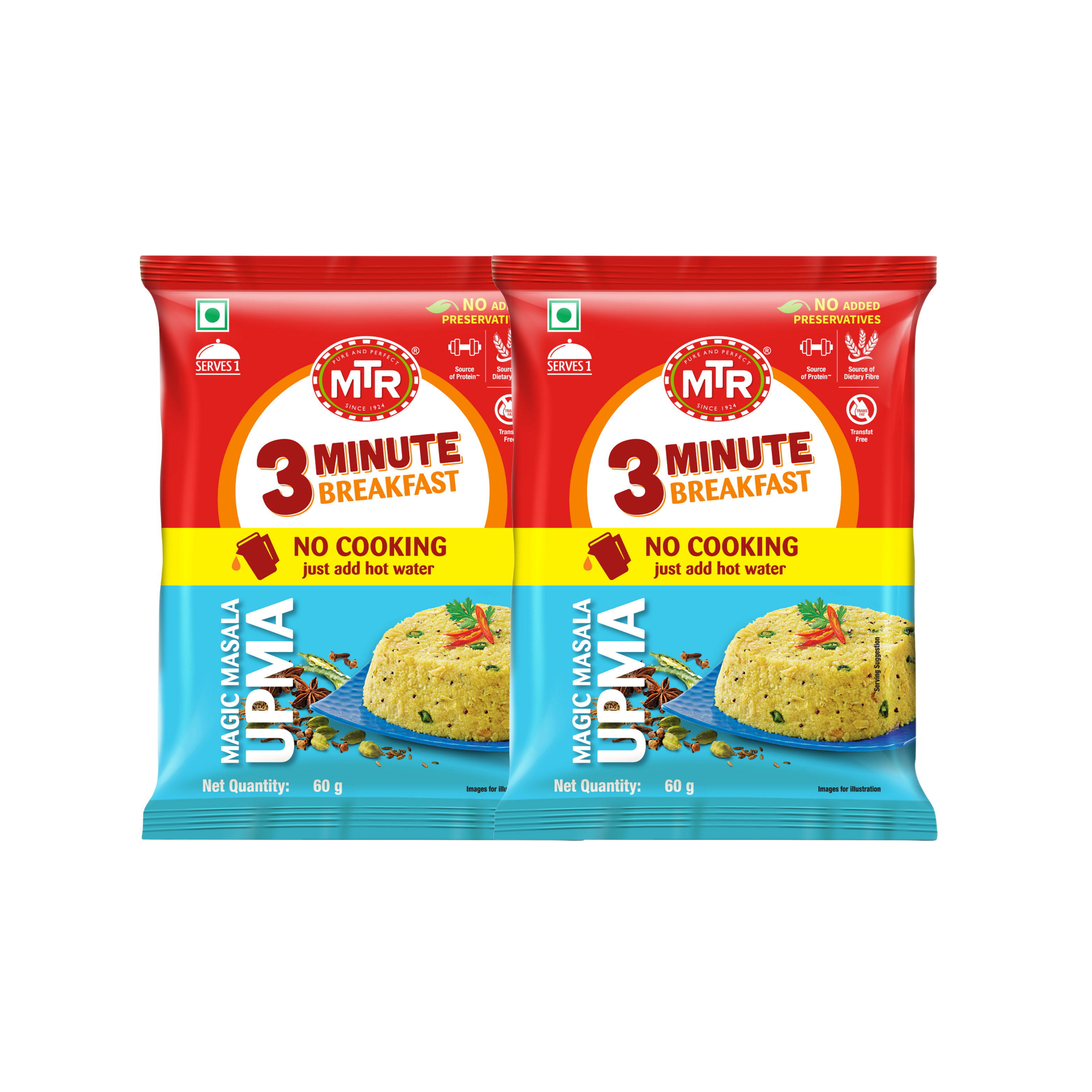 MTR 3 Minute Magic Masala Upma Pouch (Buy One Get One Free) – Orkla India
